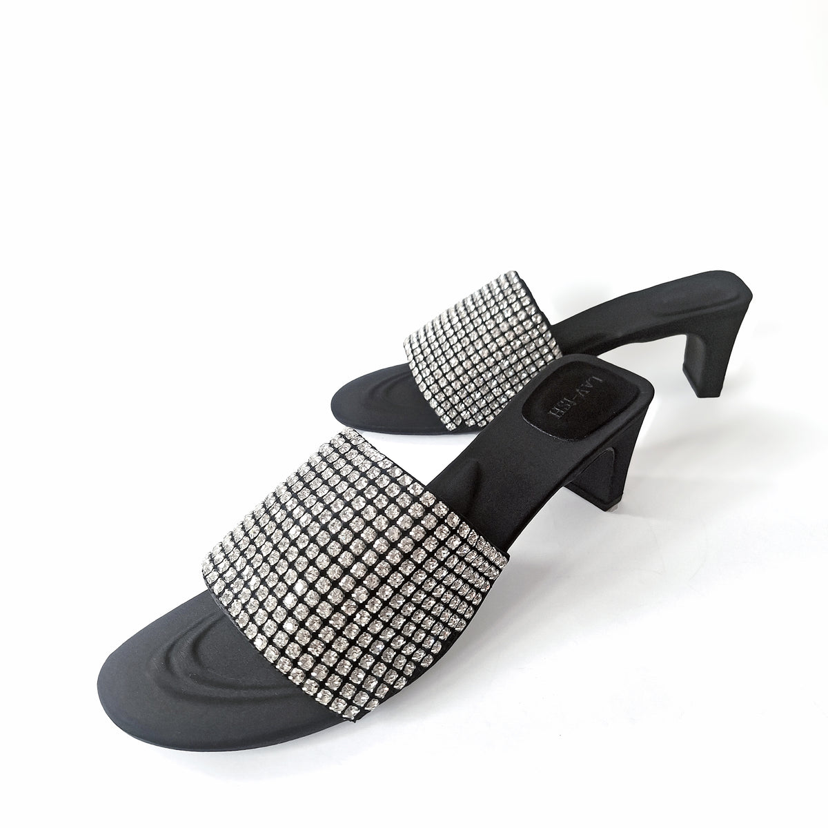 Lavish - LVEMUHLS Black Evening Mule Heels – Magazine Designer Clothing