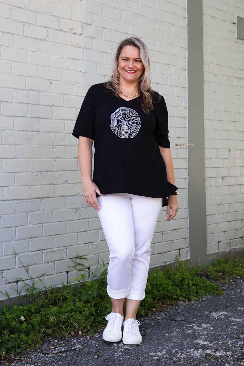 Cashews - C231/C10 Thumb Print Vee Tee Shirt – Magazine Designer Clothing