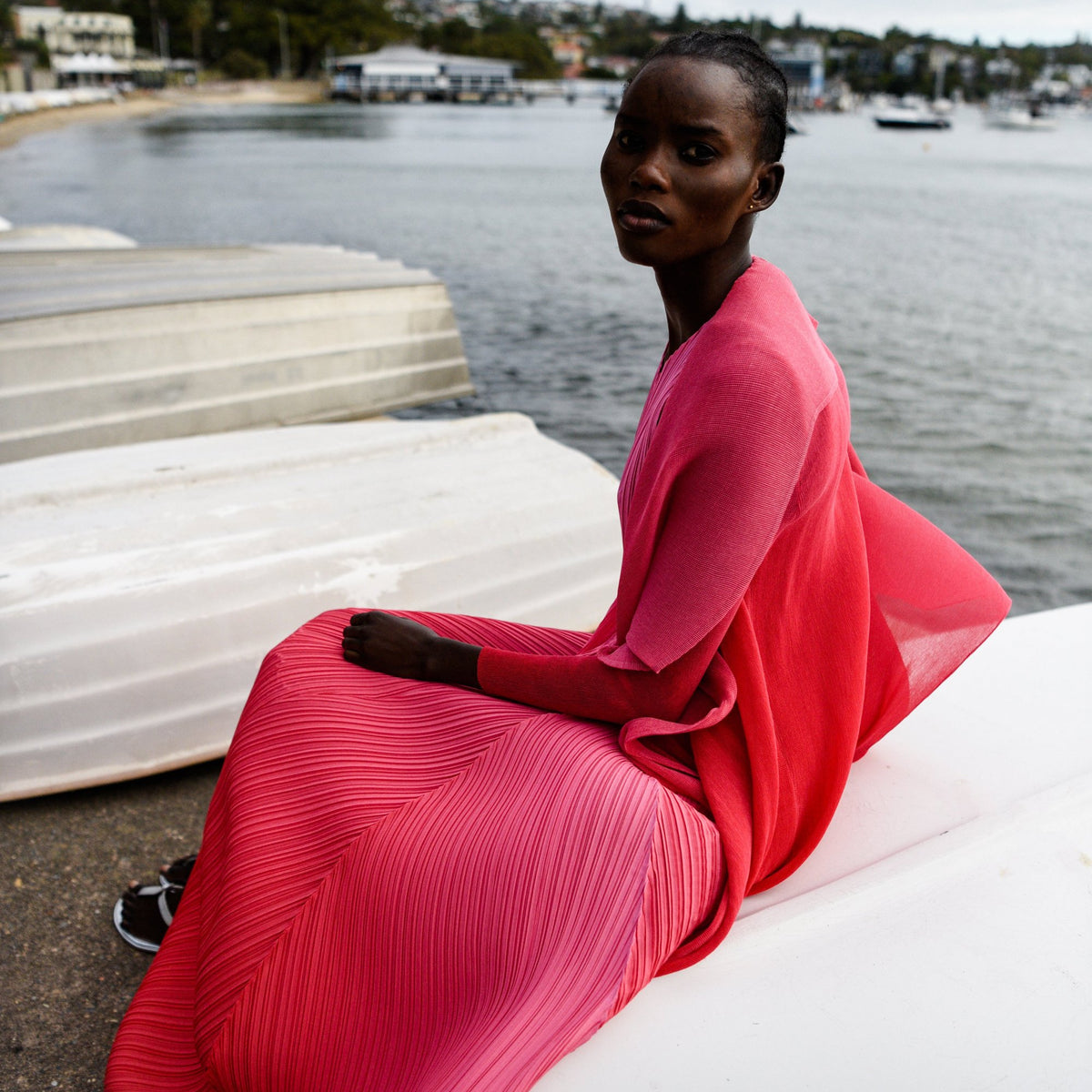 Alquema - AD1072L-R Long Estrella Dress – Magazine Designer Clothing