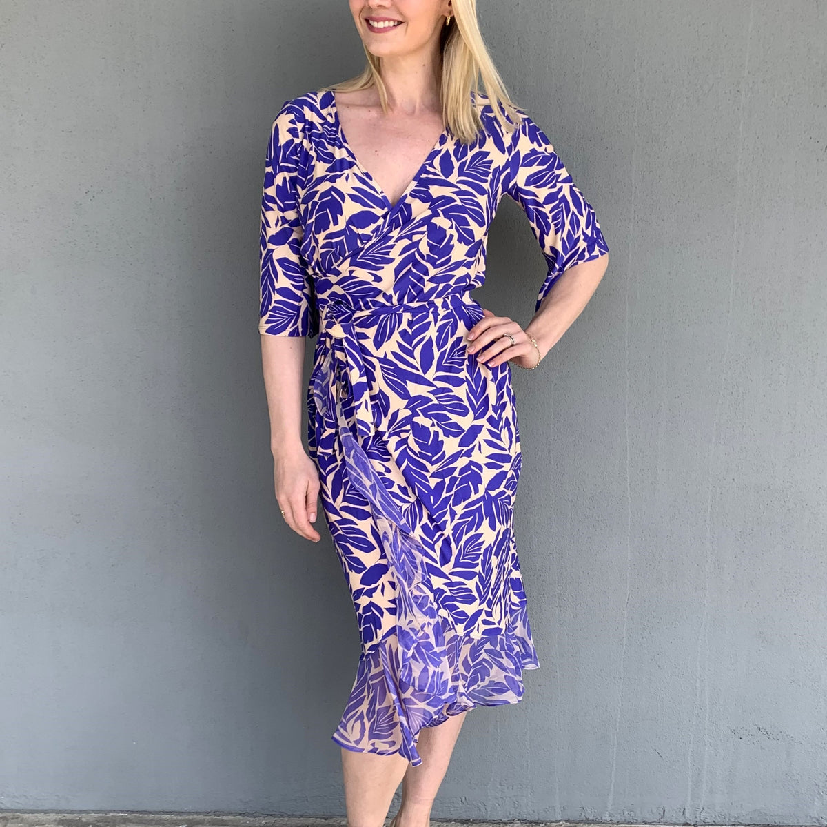 Illium - 400748C Print Chiffon Wrap Dress – Magazine Designer Clothing