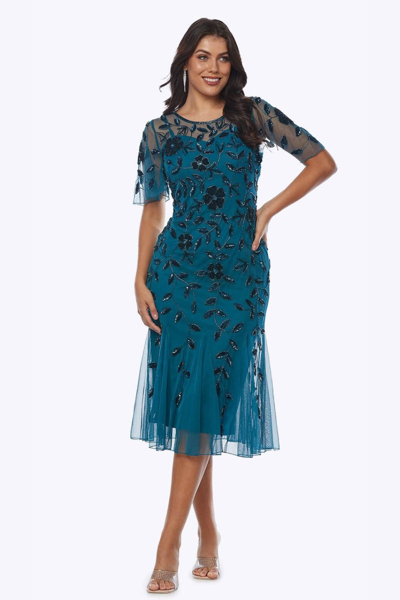 Jesse Harper - Beaded Floral Dress – Magazine Designer Clothing