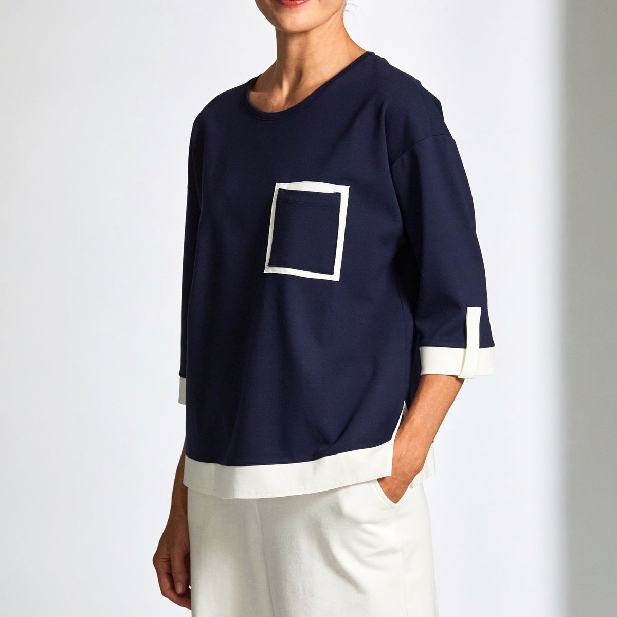 Peruzzi - Contrast Panel Top – Magazine Designer Clothing