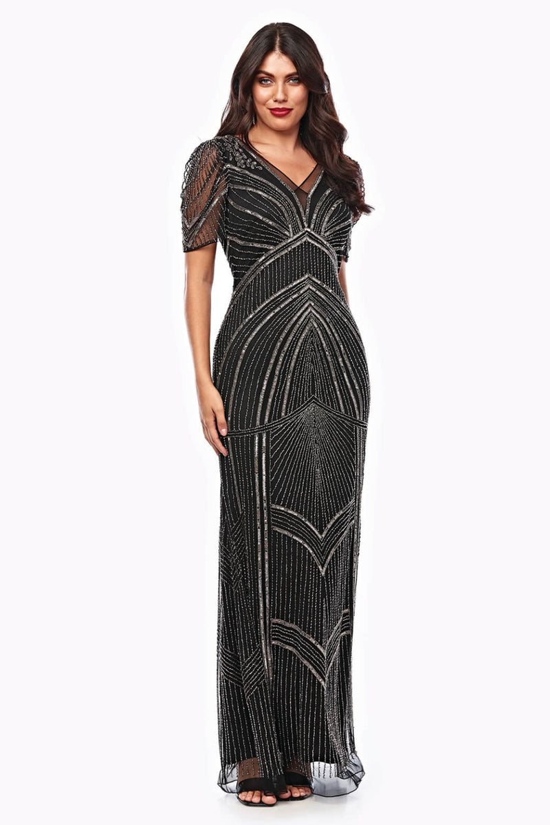 Jesse Harper - JH0502 Longline Art Deco Gown – Magazine Designer Clothing